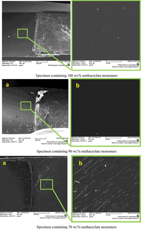 Sem Micrographs Of The Fractured Surface Of Different Specimens A