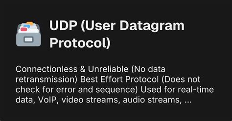 Udp User Datagram Protocol