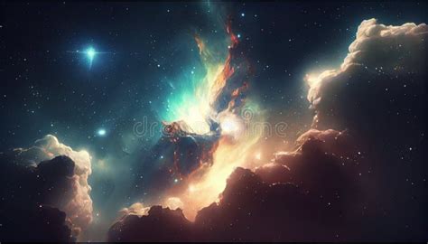 galaxy wallpaper background ai generated stock illustration