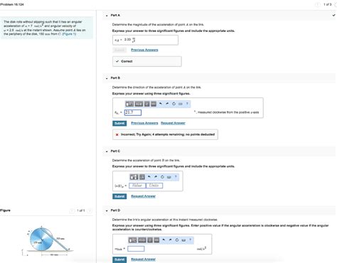 solved problem 16 124 1 of 3 part a the disk rolls without