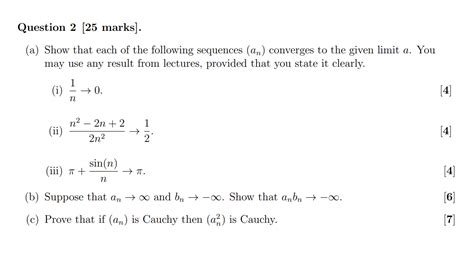 Solved Question 2 25 Marks A Show That Each Of The