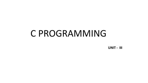 C Unit Programming Arrays In Detail 3pptx