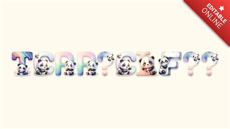 Tcpp的cif文件 Fuente Alfabética Bebé Panda Generador De Efectos De Texto
