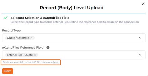 Configure The Extendfiles Record Body Level Upload Feature