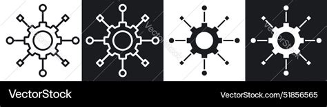 Algorithm Icon Set In Black And White Filld Vector Image