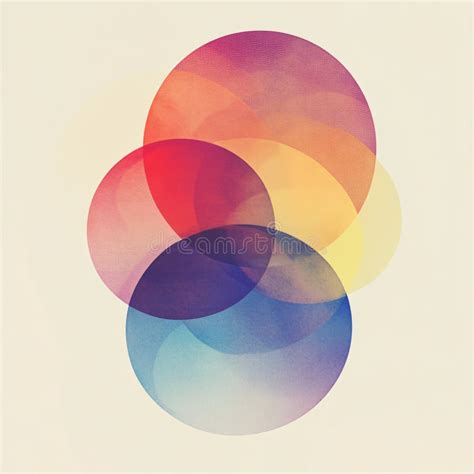 Abstract Colorful Overlapping Circles Design Modern Art Background Ai Generated Stock