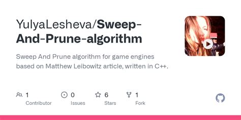 Github Yulyaleshevasweep And Prune Algorithm Sweep And Prune Algorithm For Game Engines