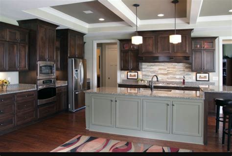Grey Walls Brown Kitchen Cabinets At Billy Mcmanus Blog