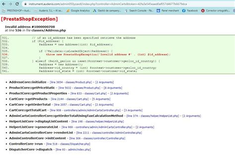 Error 500 Backoffice Prestashop Administración Prestasho