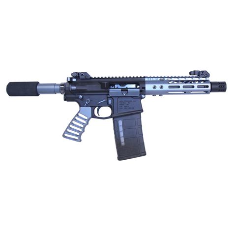 Ar 308 Pistol Furniture Set Anodized Grey Complete Kit For Build