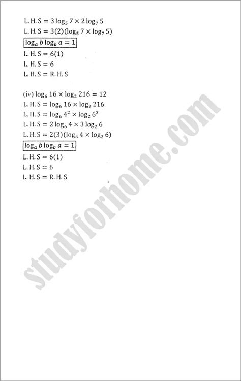 Exercise 25 Solved Logarithms Mathematics Class 9th