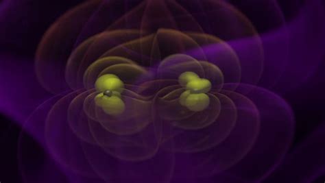 Black Hole Gravity Waves Animation Of Two Black Holes Orbiting Each Other Emitting