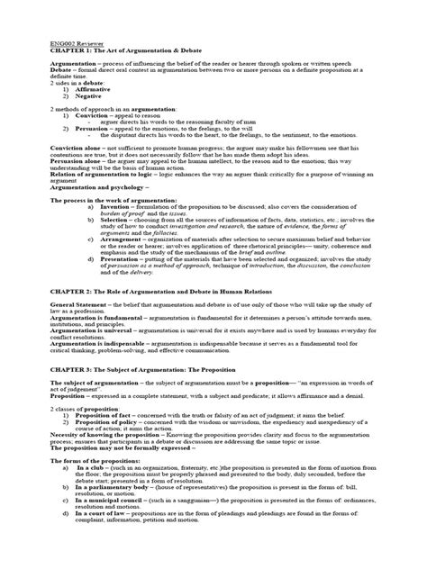 Eng002 Argumentation Debate Pdf Burden Of Proof Law Inductive
