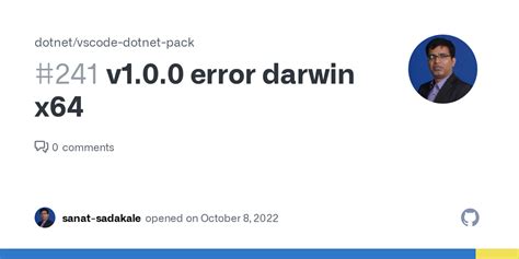 v1 0 0 error darwin x64 · issue 241 · dotnet vscode dotnet pack · github