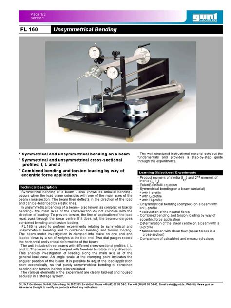 Unsymmetrical Bending Pdf Bending Beam Structure