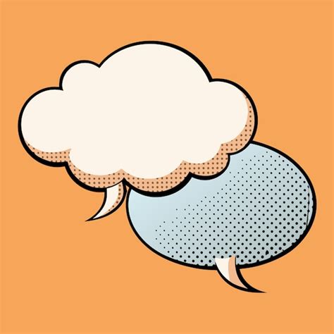 Premium Vector | Retro Comic Speech Bubbles with Halftone Pattern