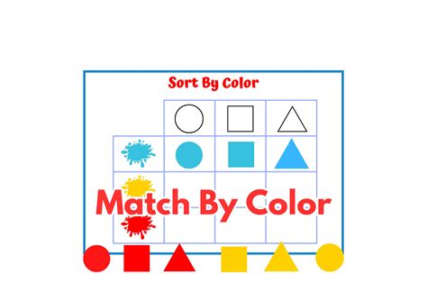 Shapes Sorting Activity By Color Color Sorting Printable Activity Etsy