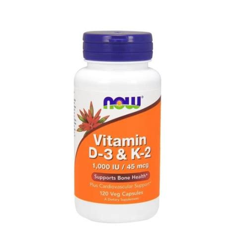 NOW VITAMIN D3 1000IJ+K2 45MCG KAPSULE A120 | Galen Pharm On-line