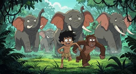 John And His Friend Tark Running From Elephants By Catoon28 On Deviantart