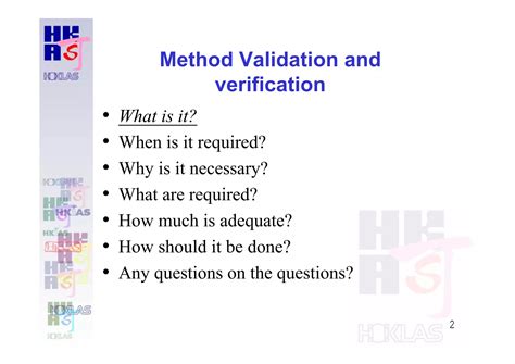 Method Validation And Verification Pdf Education