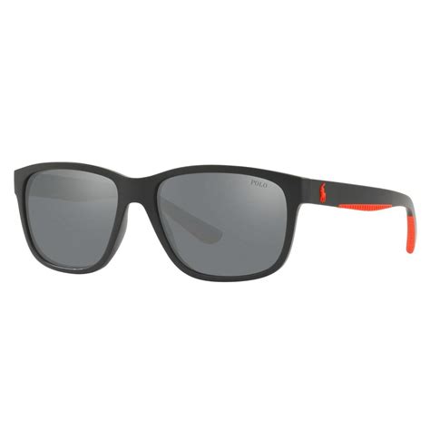 Lente De Sol Polo Ralph Lauren Plata Espejado Con Armazón Negro
