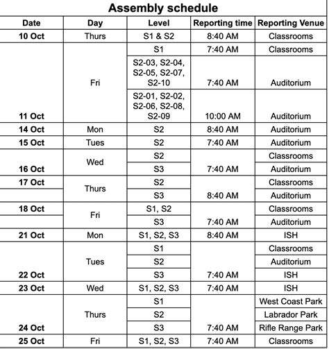 Sst Students Blog Eoy S1 S3 Life Skills Assembly Schedule And Programme