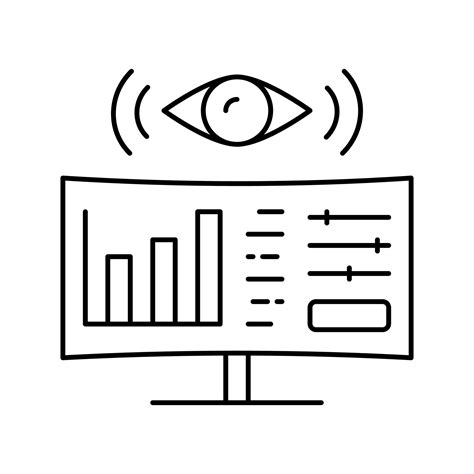 Monitoring System Line Icon Vector Illustration 19002571 Vector Art At