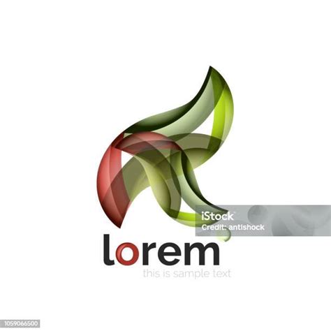 겹치는 부드러운 모양으로 만든 추상적인 기하학적 로고 0명에 대한 스톡 벡터 아트 및 기타 이미지 0명 고리 사슬 곡선