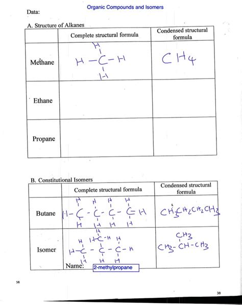 Solved Chemistry 51 Organic Compounds And Isomers Data Structure Of