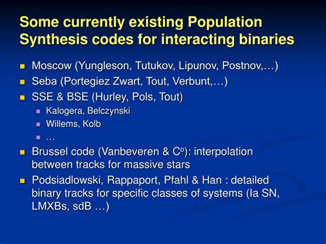 Ppt Population Synthesis With Dynamics Powerpoint Presentation Free Download Id 6933885