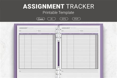 Assignment Tracker Printable Template Graphic By Jundi · Creative Fabrica