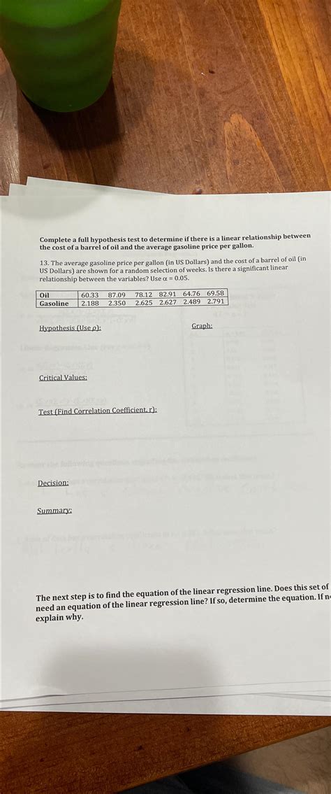 Solved Complete A Full Hypothesis Test To Determine If There Chegg