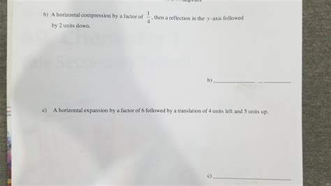 Solved 6 Write The Equation Of The Transformed Function Y