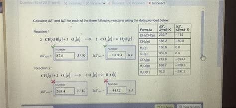 Solved Calculate Delta S And Delta G For Each Of The Three Chegg