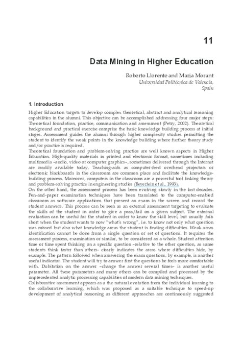 Pdf Data Mining In Higher Education