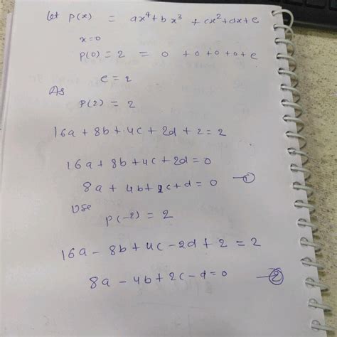 21 If P X Is X Polynomial Of Degree 4 Such That P 1 P 1 5 And P 2 P 0 P 2 2 Then The
