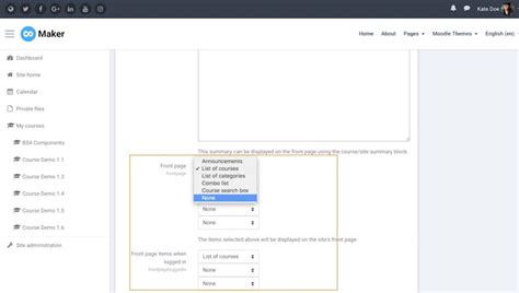 Moodle Tip How To Hide Available Courses Section On The Front Page Elearning Themes