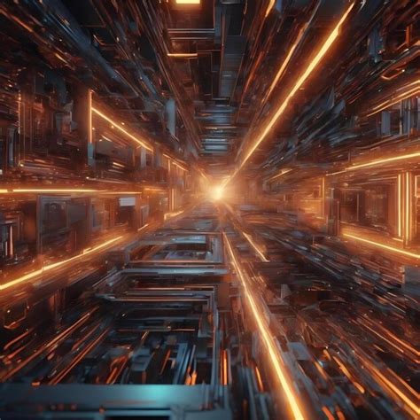 3d render of complex technology background multi layered render