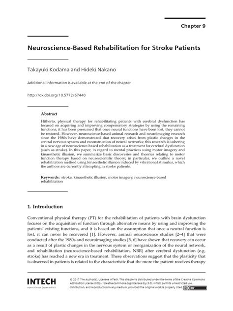 Neuroscience Based Rehabilitation For Stroke Patients Pdf Neuroplasticity Neuron