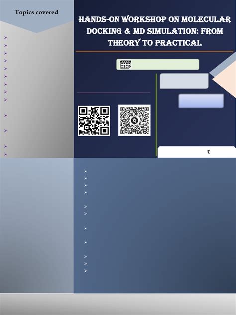 Hands On Workshop On Molecular Docking And Md Simulation 3 Pdf
