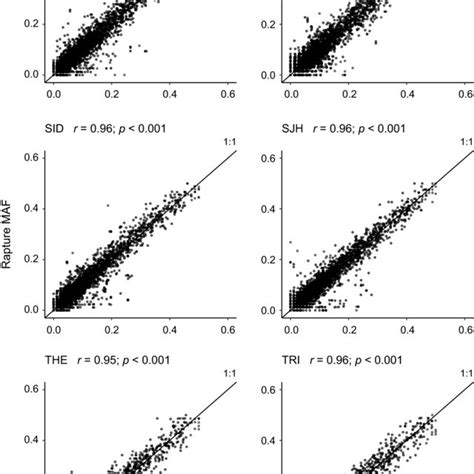 Minor Allele Frequency Correlation Comparing Gbs And Rapture