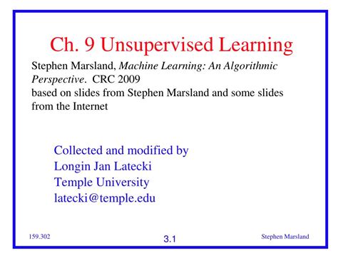 Ppt Ch 9 Unsupervised Learning Powerpoint Presentation Free Download Id6568206
