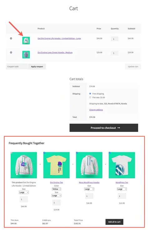 Frequently Bought Together Suggestions On Woocommerce Cart