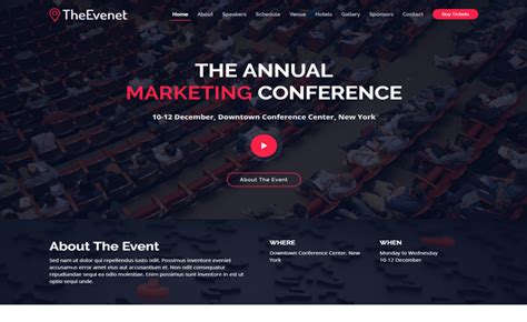 The Event Free Bootstrap 4 HTML5 Event Website Template