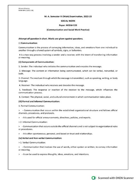 Communication Pyq Pdf