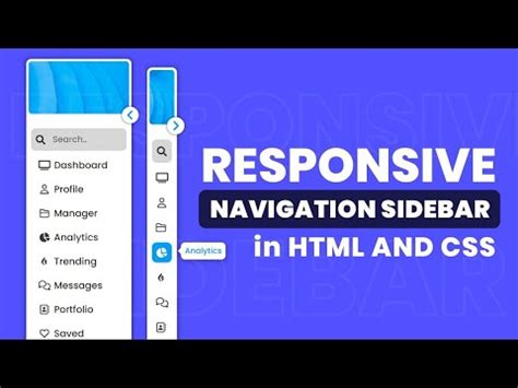 Responsive Navigation Sidebar In HTML And CSS Side Navbar YouTube