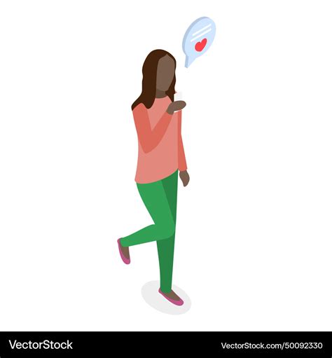 3d Isometric Flat Of Chatting Royalty Free Vector Image