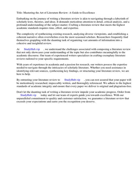 Example Scientific Literature Review Pdf