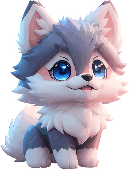 Premium Vector Cute Tiny Hyperrealistic Anime Wolf From Pokemon