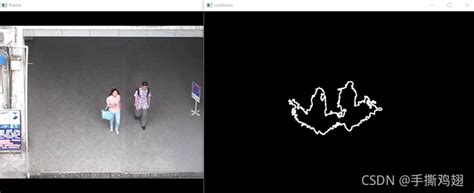 Python Opencv视频帧间差分、高斯混合建模、背景差分提取前景目标标示轮廓、kcf目标跟踪、meanshift算法跟踪opencv